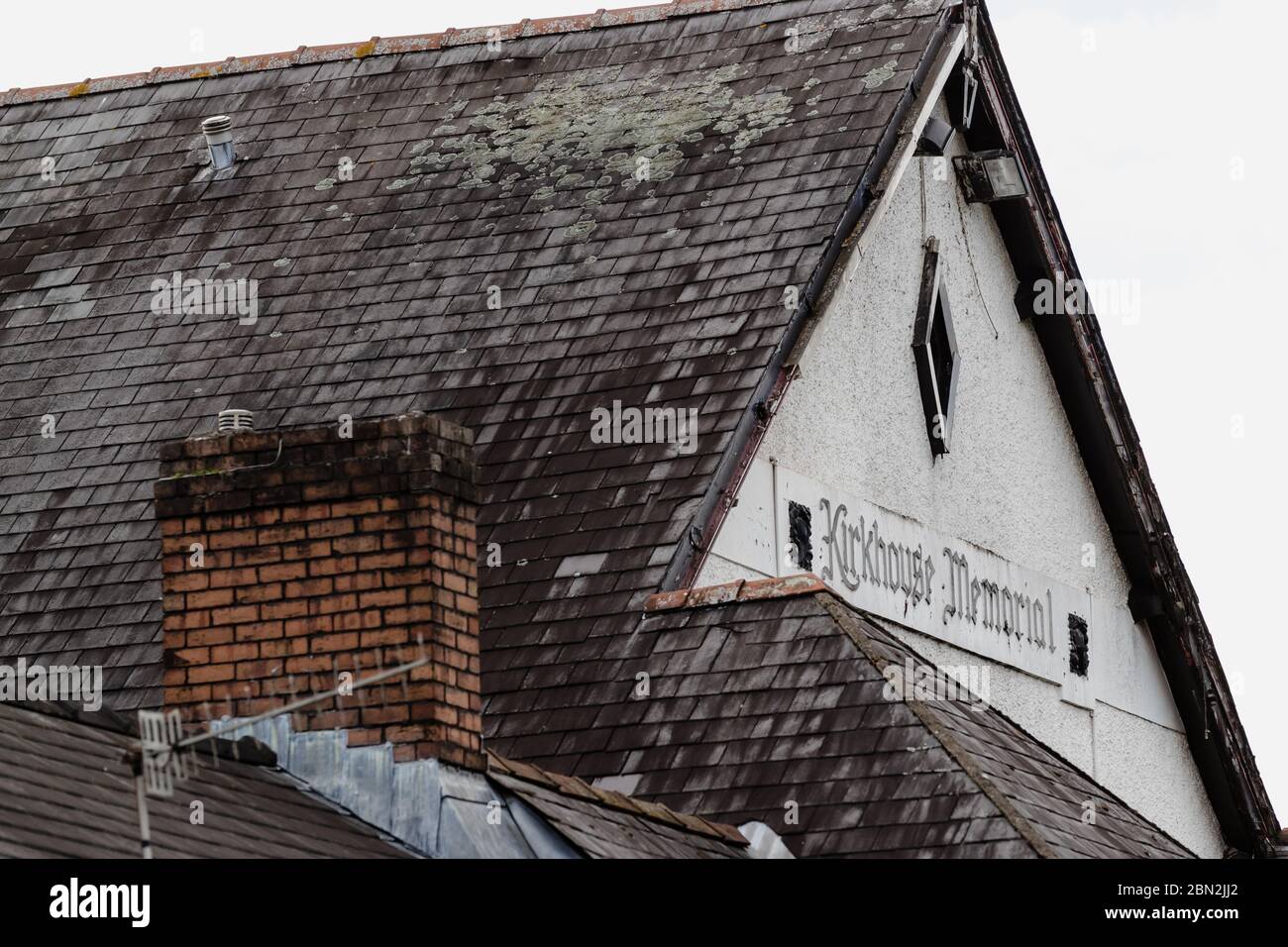 MERTHYR TYDFIL, WALES - 11 MAY 2020 - A old sign saying Kirkhouse ...