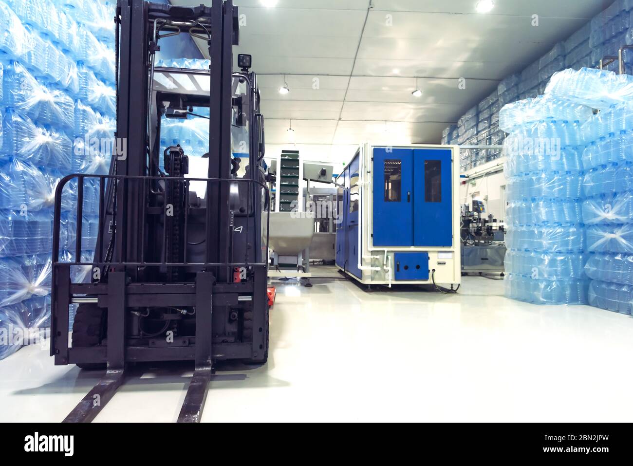 Drinking water of factory or plant production, industrial interior ...