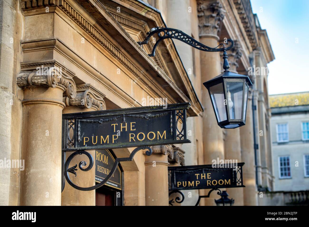 Detail of the Pump Room sign - Bath, UK Stock Photo - Alamy