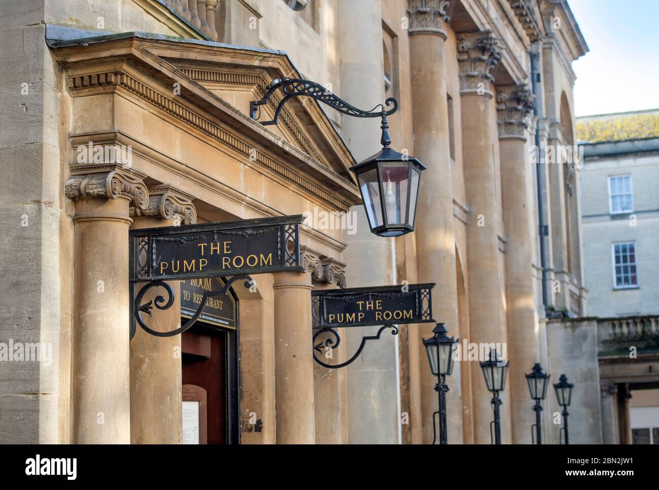Detail of the Pump Room sign - Bath, UK Stock Photo - Alamy