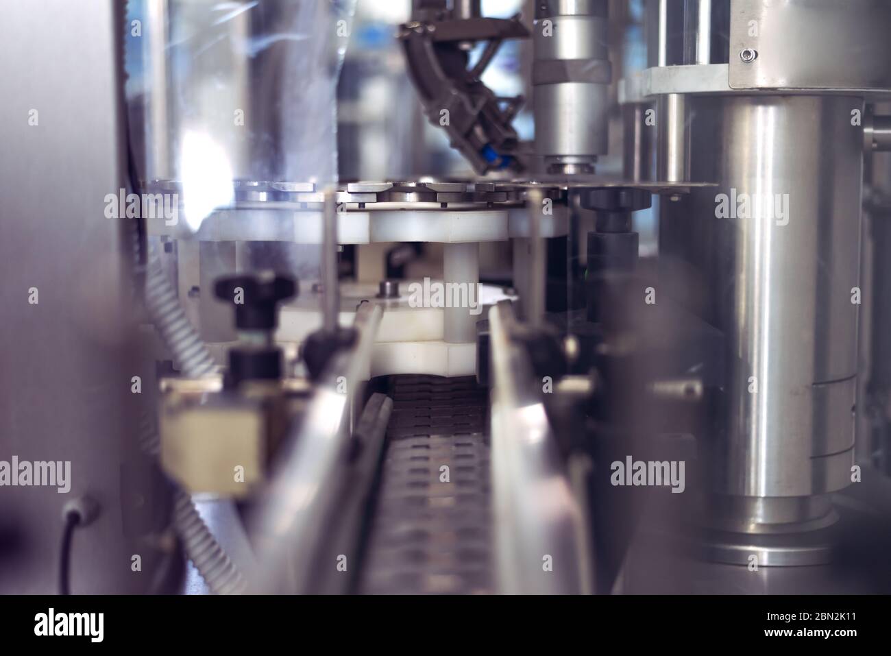 Drinking water of factory or plant production, industrial interior ...