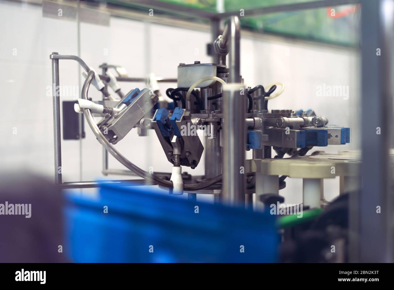 Drinking water of factory or plant production, industrial interior ...