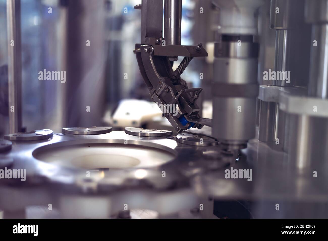 Drinking water of factory or plant production, industrial interior ...