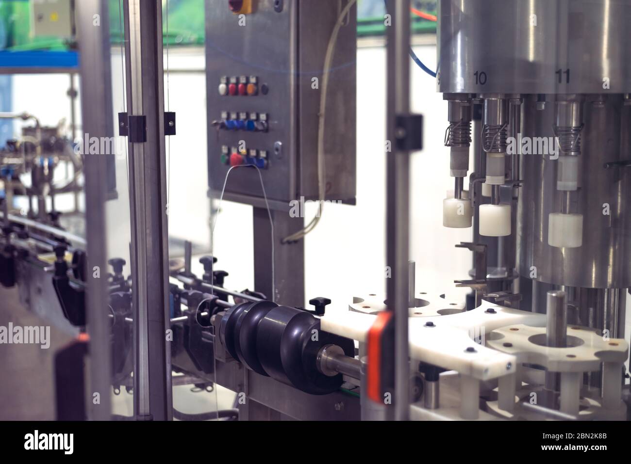 Drinking water of factory or plant production, industrial interior ...