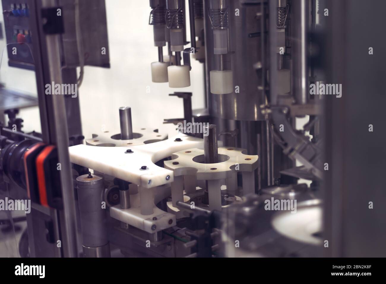 Drinking water of factory or plant production, industrial interior ...