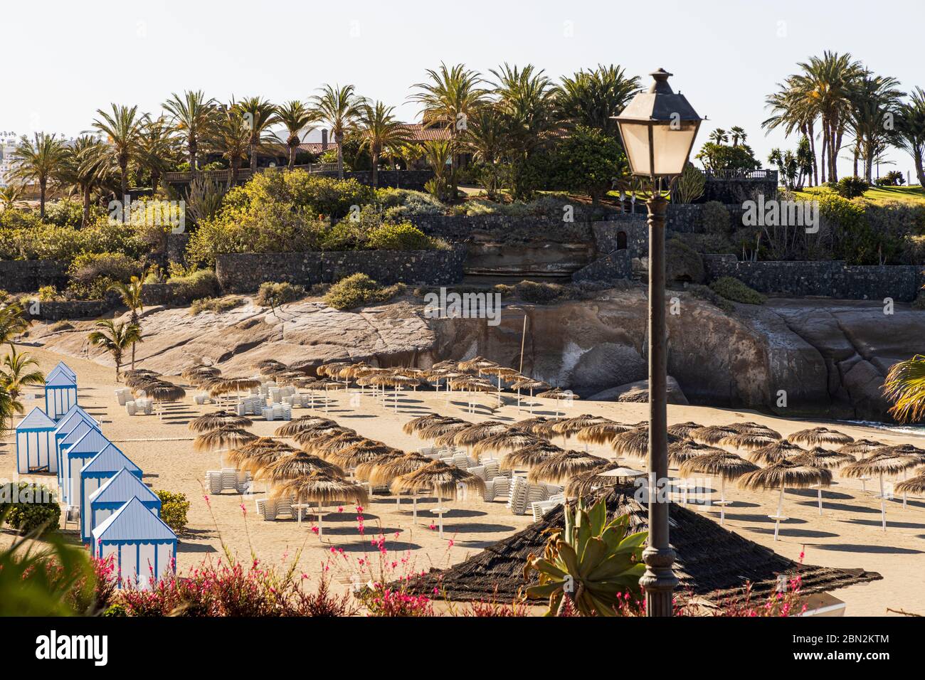 View over Playa del Duque beach Costa Adeje, Tenerife, Canary Islands ...