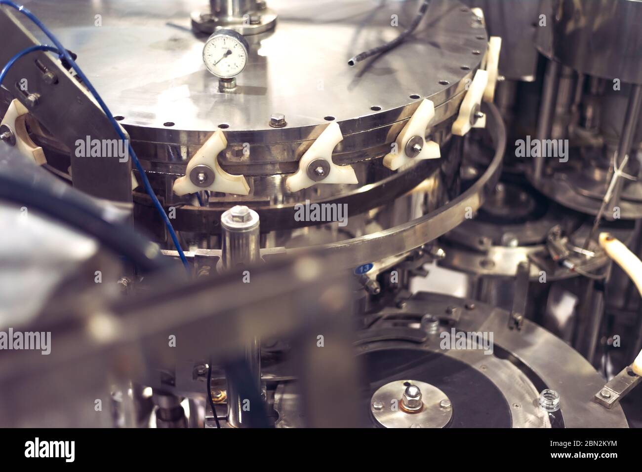 Drinking water of factory or plant production, industrial interior ...