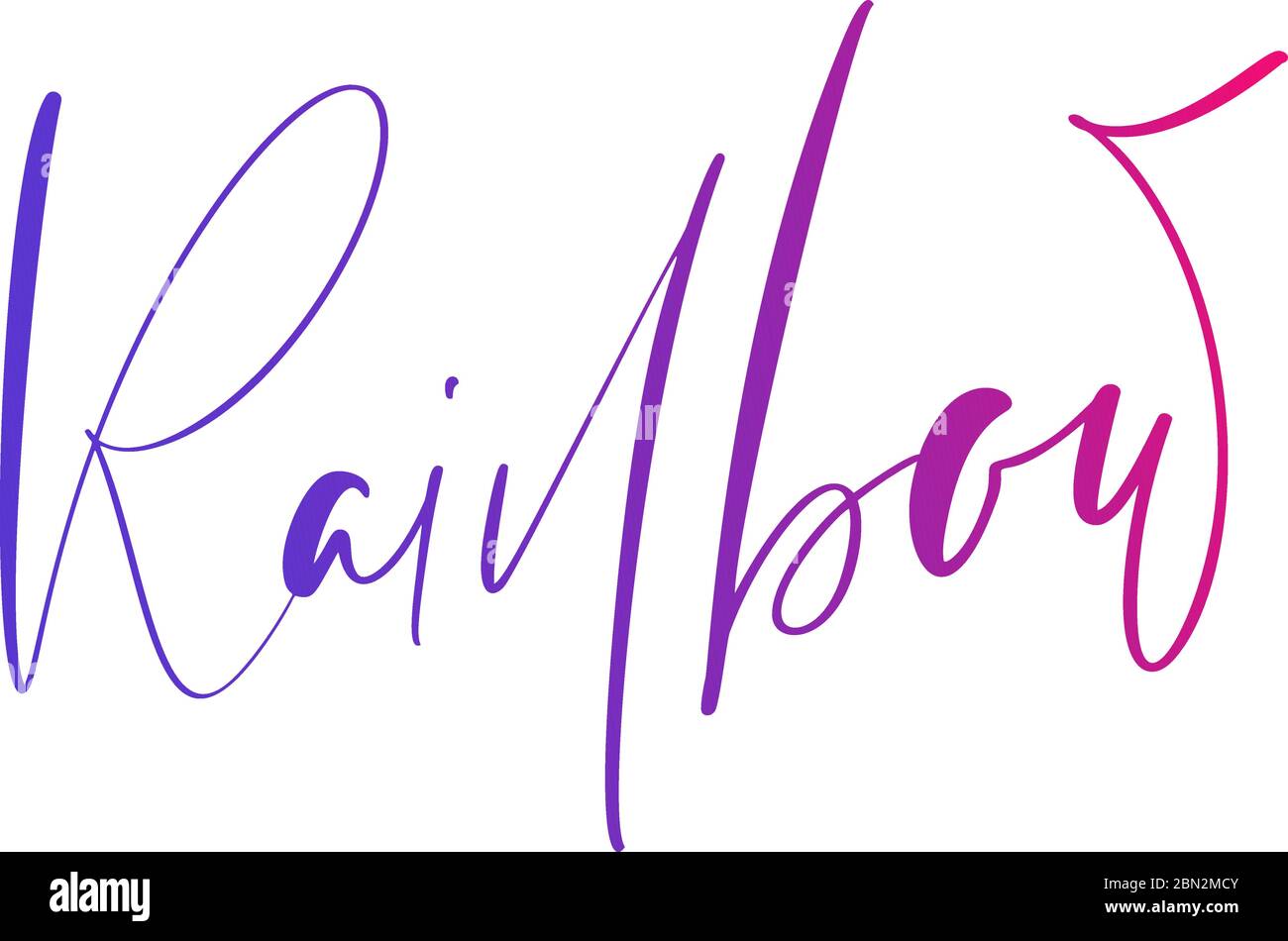 Rainbow calligraphy lettering text for social media content. Vector ...