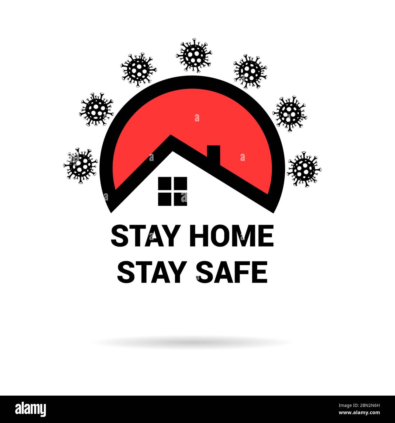 corona virus and stay home sign illustration Stock Vector Image & Art ...