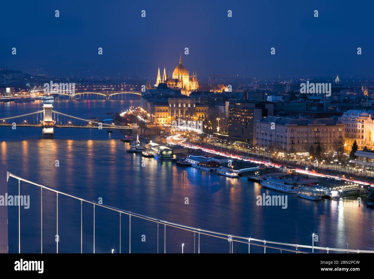 Budapest downtown by night Stock Photo - Alamy