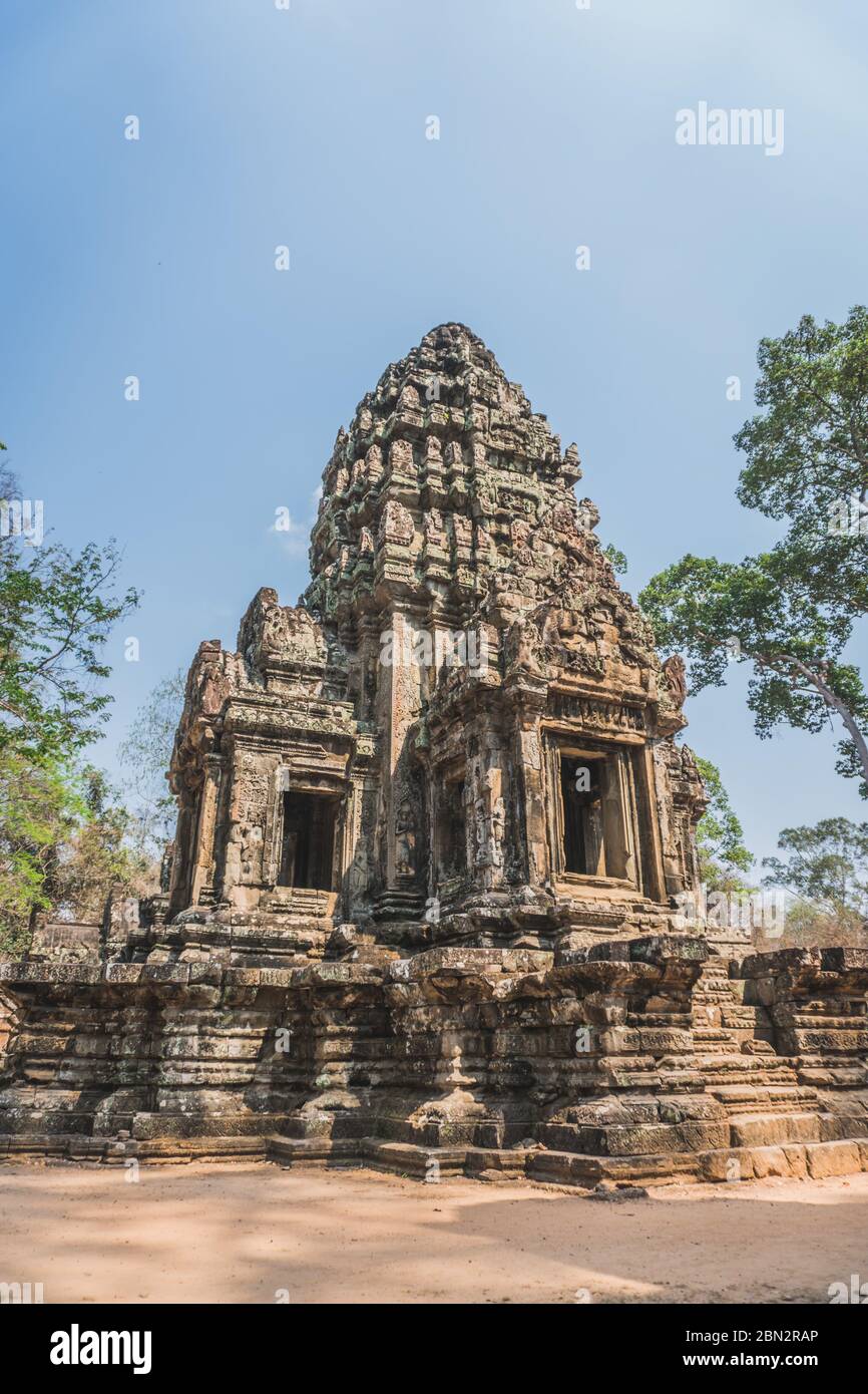 Ancient Angkor Wat Ruins Panorama. Thommanon Temple. Siem Reap ...