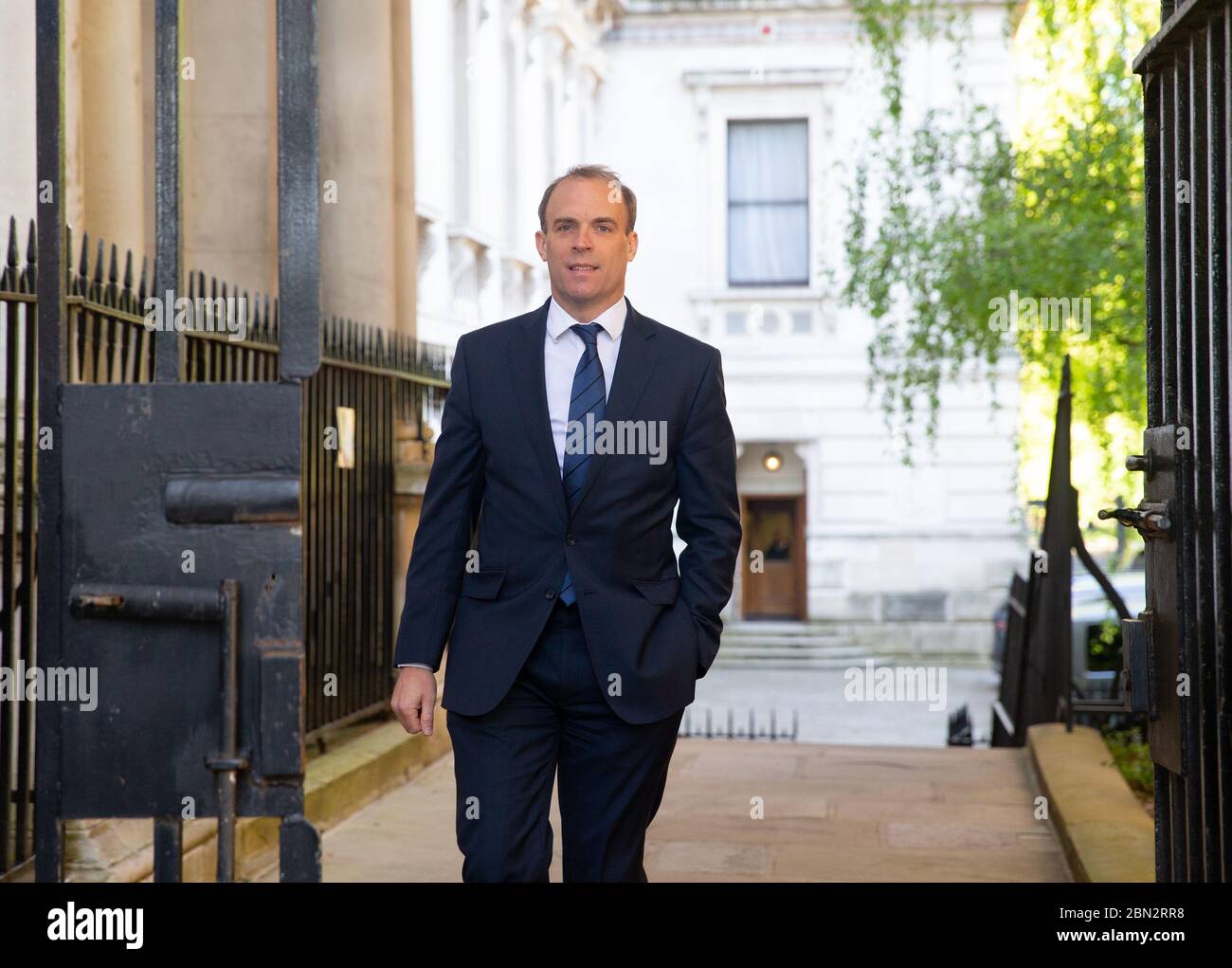 Foreign Secretary, Dominic Raab, arrives in Downing Street for a Covid ...
