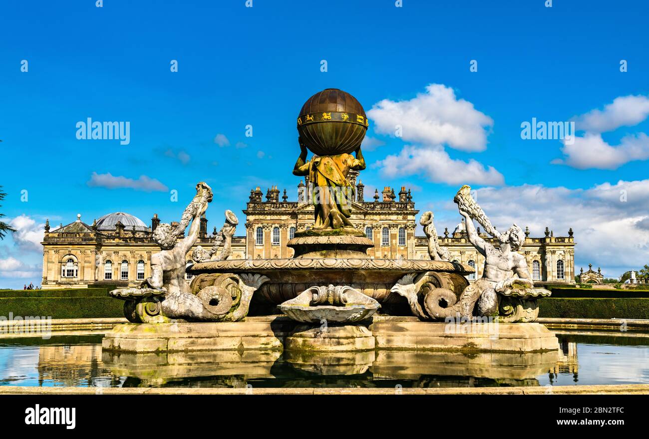 Atlas Fountain at Castle Howard near York, England Stock Photo - Alamy