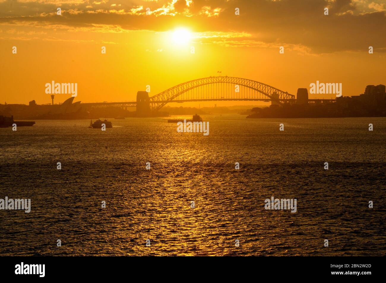 Sunset over Sydney Harbour Bridge Stock Photo - Alamy