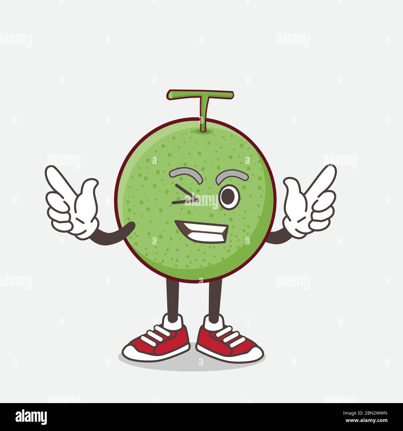 An illustration of Melon Fruit cartoon mascot character with Winking ...
