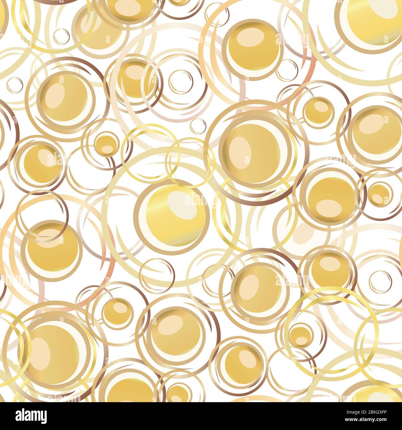 Champagne bubbles vector seamless pattern background. Hand drawn fizzy overlapping droplets ...