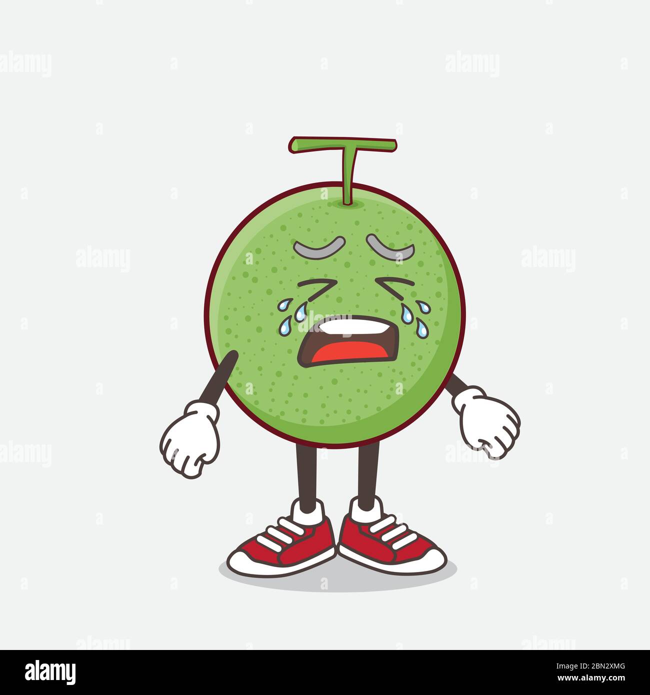 An illustration of Melon Fruit cartoon mascot character with crying ...