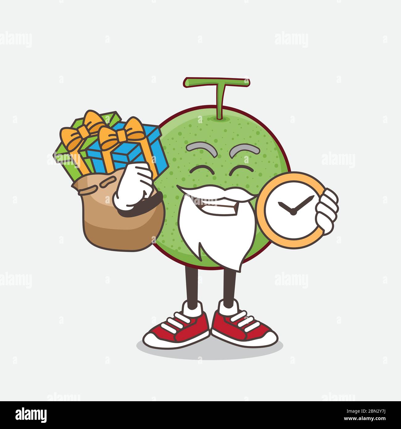 An illustration of Melon Fruit cartoon mascot character having a sack ...