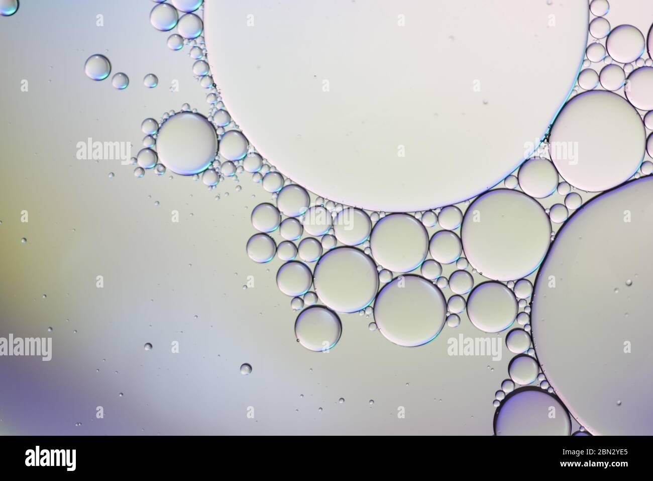 Colorful artistic of oil drop floating on the water. Pastel color ...