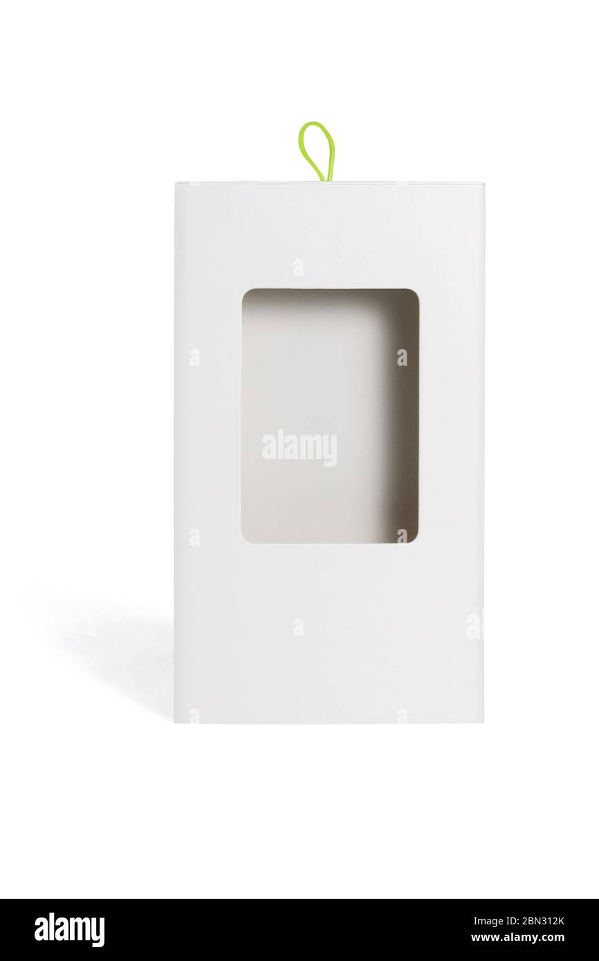 Carboard Package Box with Plastic Window on White Background Stock ...