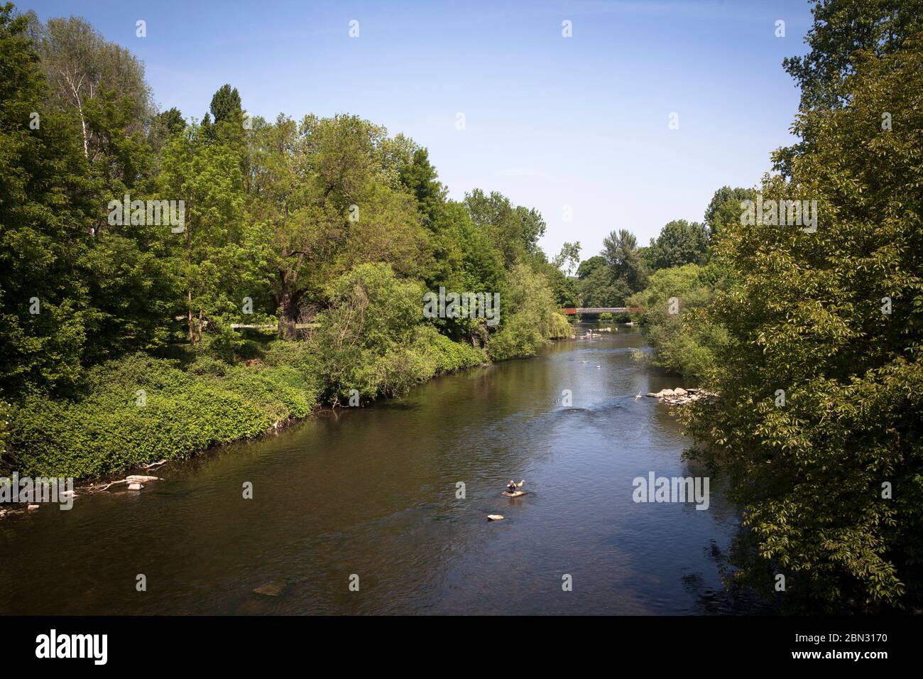 the river Wupper at the Ludwig-Rehbock park in the district of Opladen ...