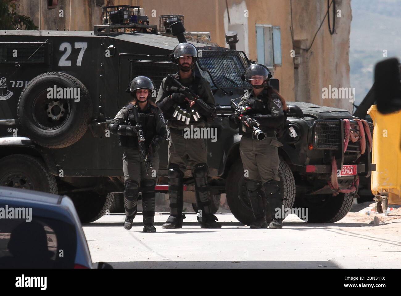 Jenin. 12th May, 2020. Israeli soldiers are seen during a search ...