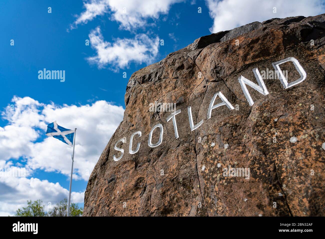 Carter Bar, Scotland, UK. 12 May 2020. View of the border between ...