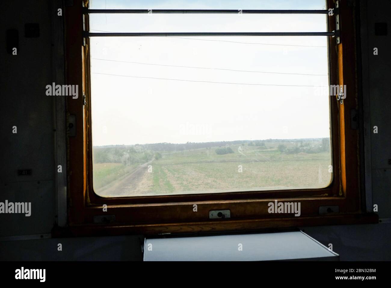 Nature in motion from the train window. Train window Stock Photo - Alamy