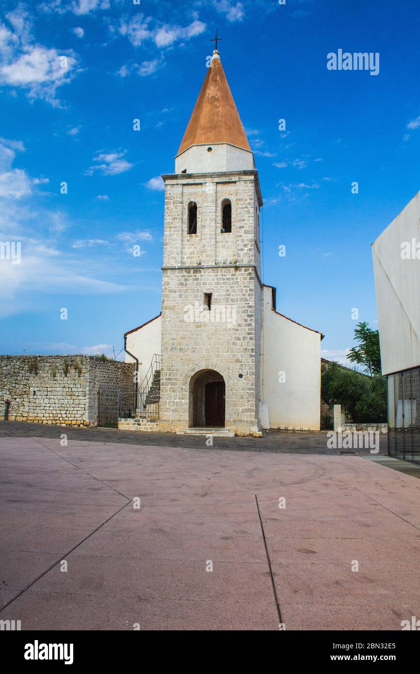 The church and monastery of St Francis in Krk town on the island Krk in ...