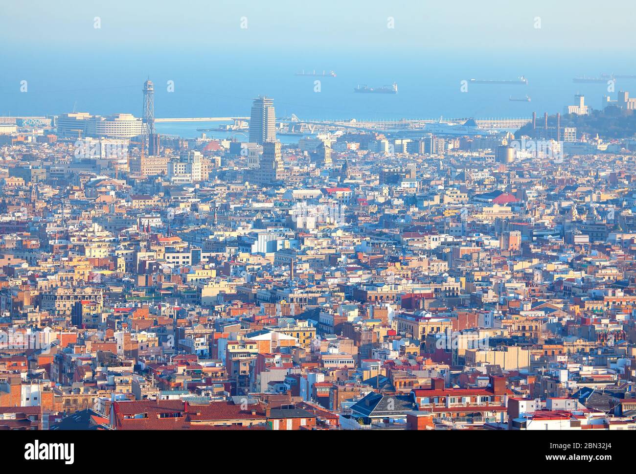 modern Barcelona panoramic cityscape view from above Stock Photo - Alamy