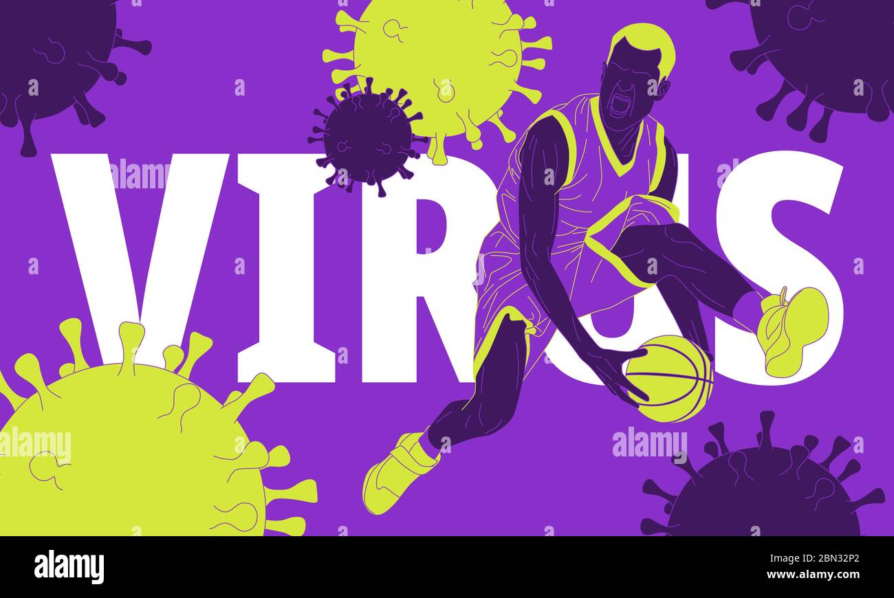 Illustration of basketball player in a manner that is surrounded by ...