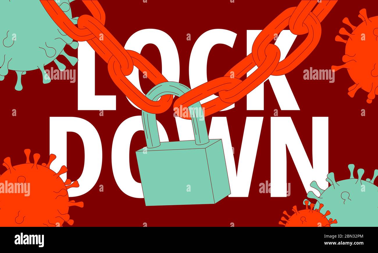 Lock down. Virus prevention measures. Vector illustration Stock Photo ...