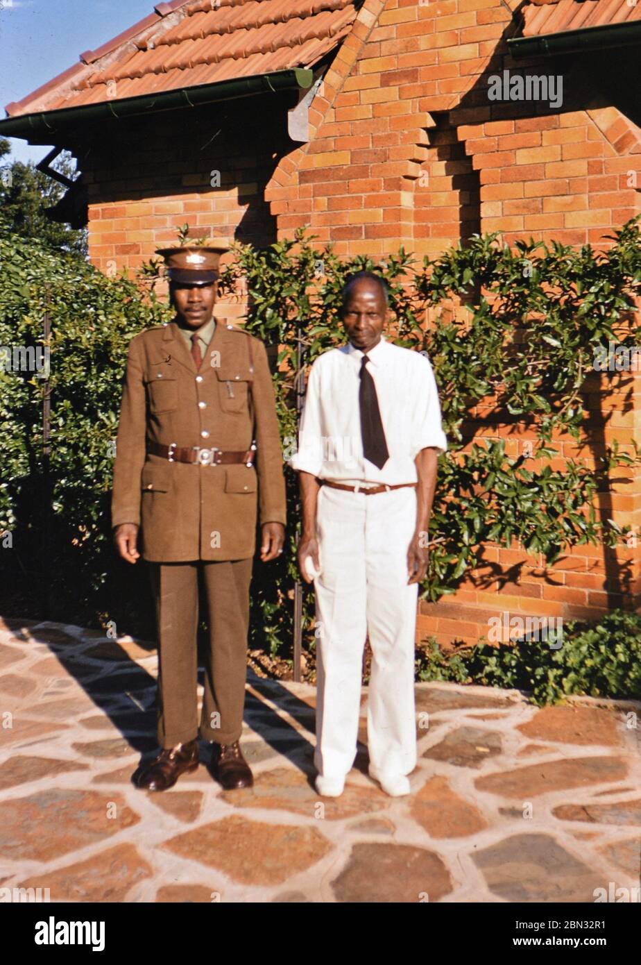 1961 Africa - A night security guard in uniform in South Africa Stock ...