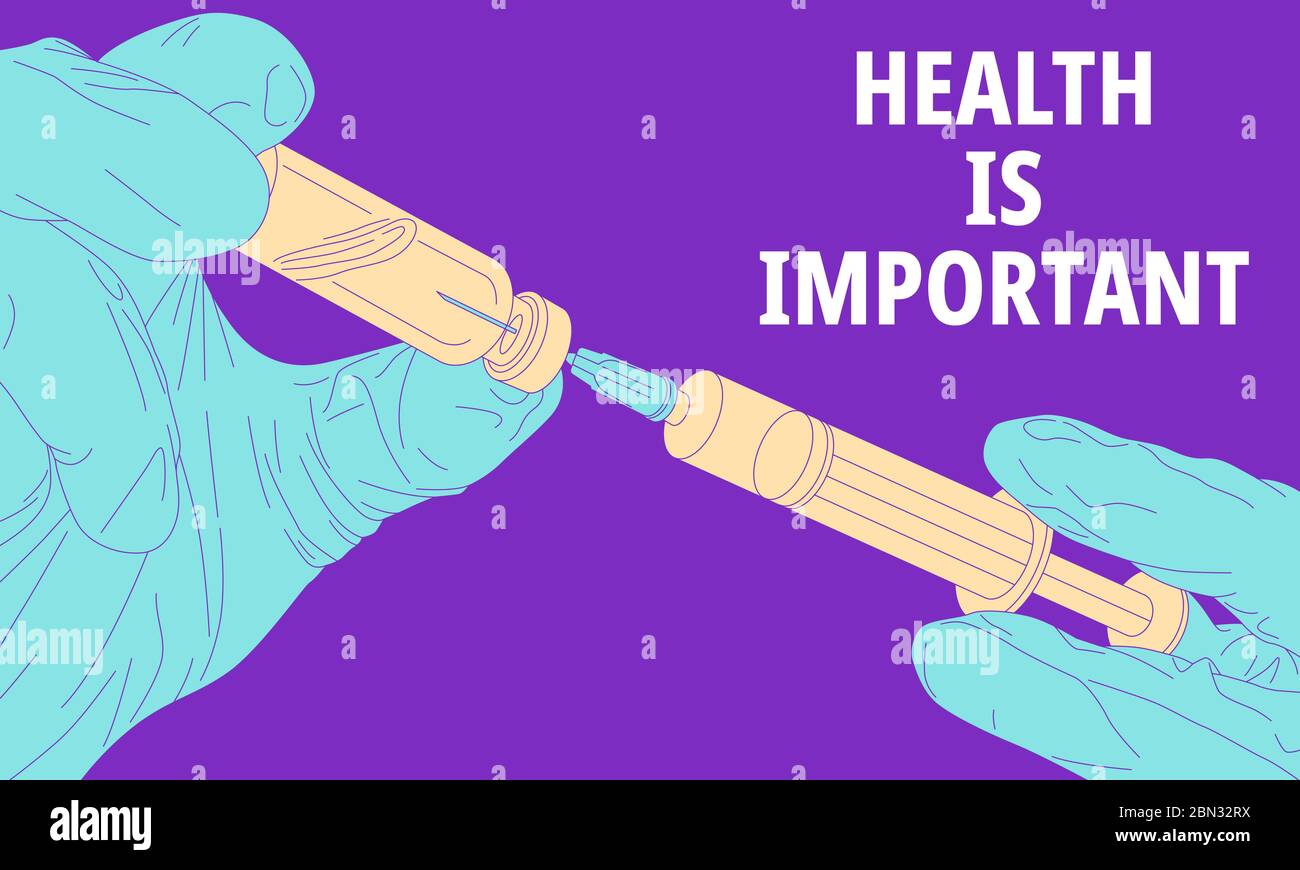 Illustration of vaccination preparation for injection Stock Photo - Alamy