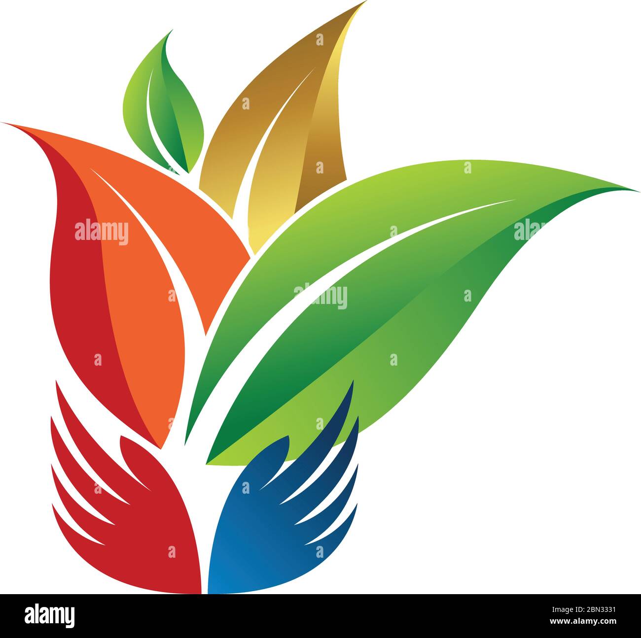 hand leaf logo Stock Vector Image & Art - Alamy