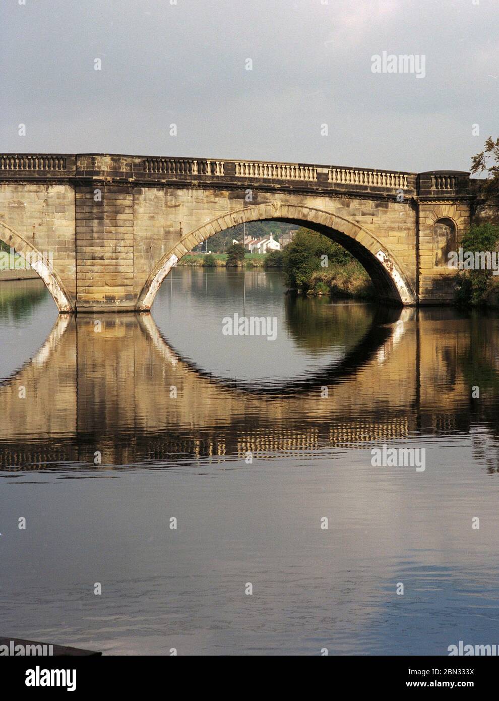 The old river bridge over the River Aire at Ferrybridge, west Yorkshire ...
