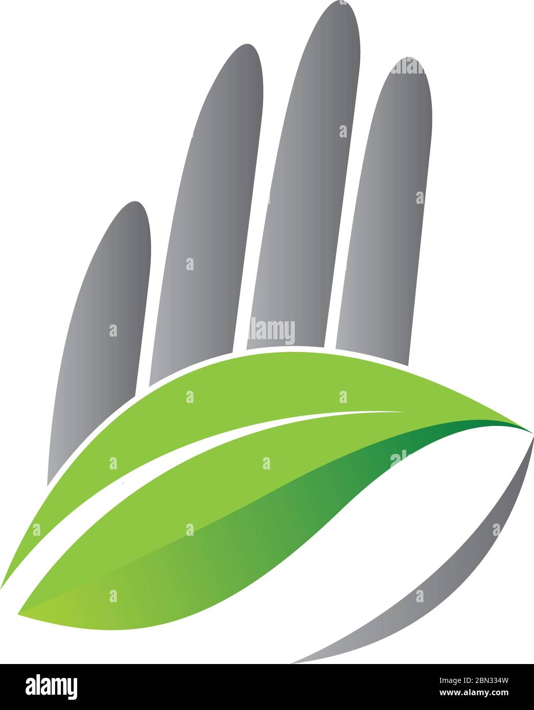 hand leaf logo Stock Vector Image & Art - Alamy