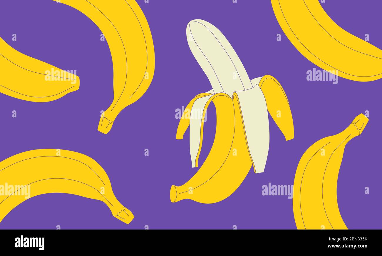 Illustration of easy-to-draw banana. Isolate background Stock Photo - Alamy