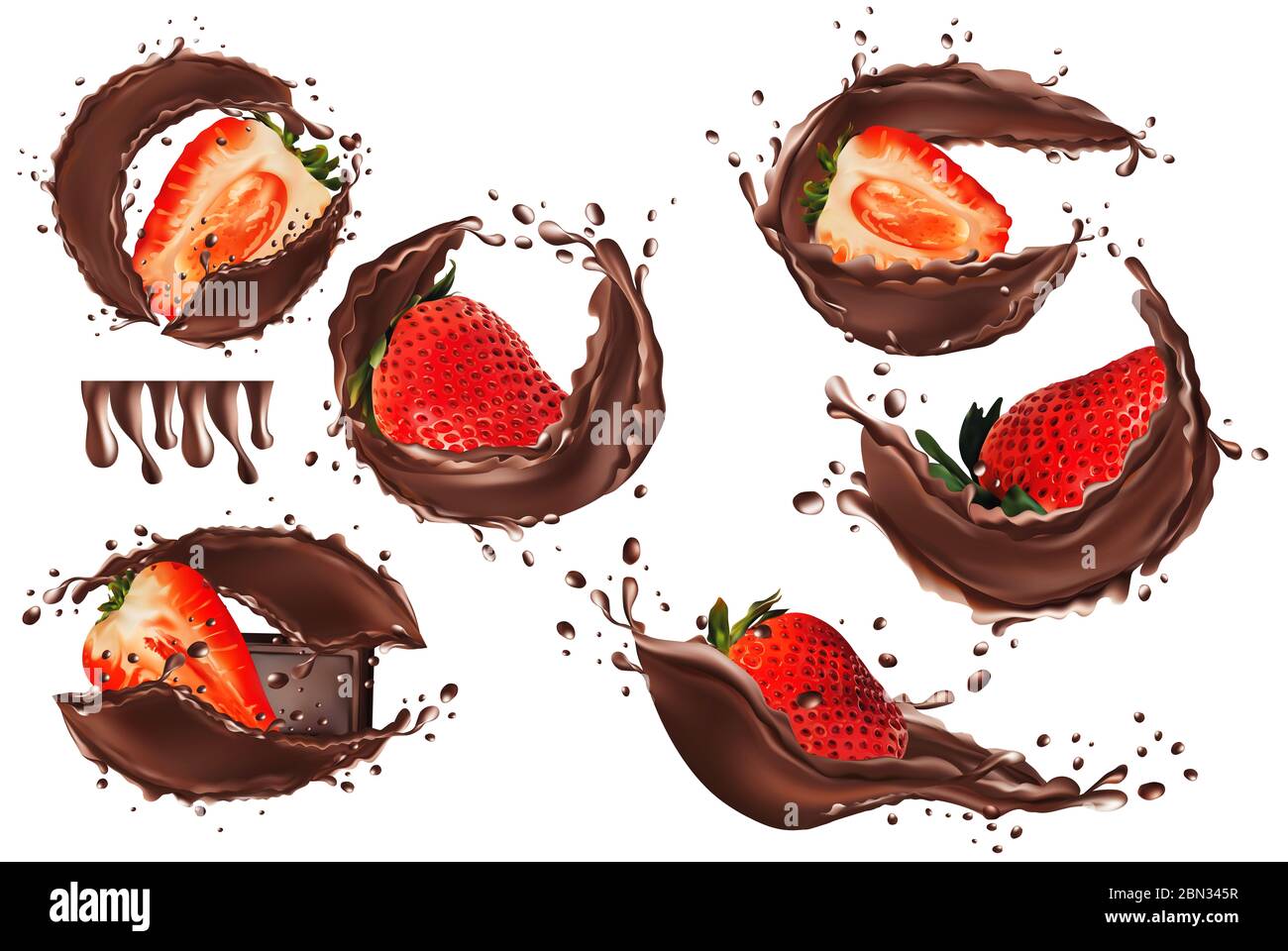 Realistic 3d strawberry in Cut Out Stock Images & Pictures - Alamy