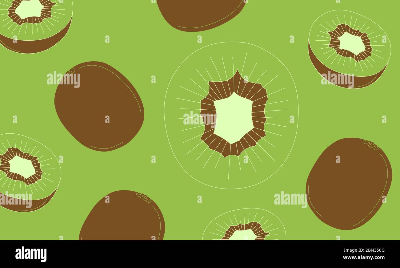 Illustration of easy-to-draw kiwi. Isolate background Stock Photo - Alamy