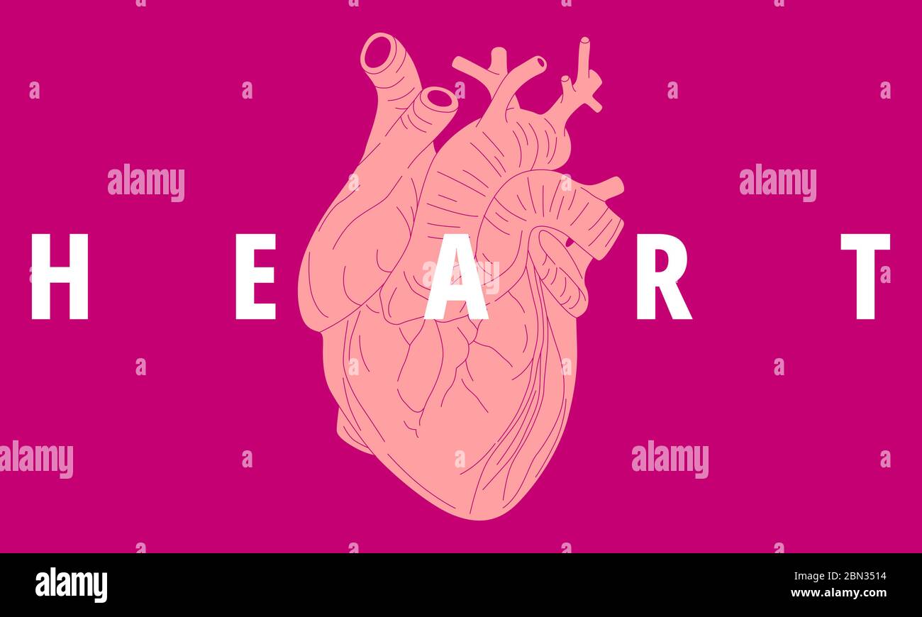 Illustration of easy-to-draw heart. Isolate background Stock Photo - Alamy