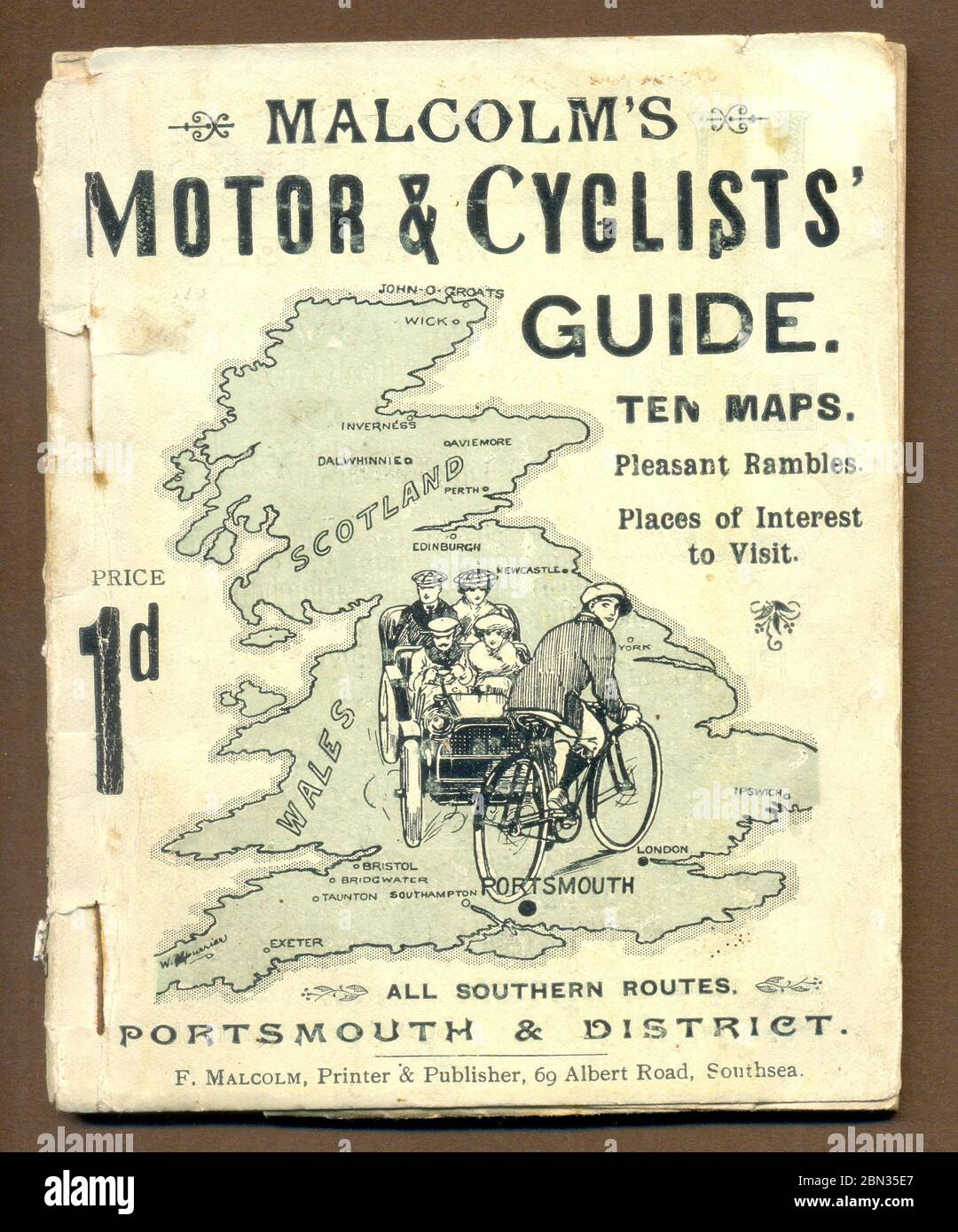 Malcolm's Motor & Cyclists' Guide Ten maps for all southern routes 1912 ...