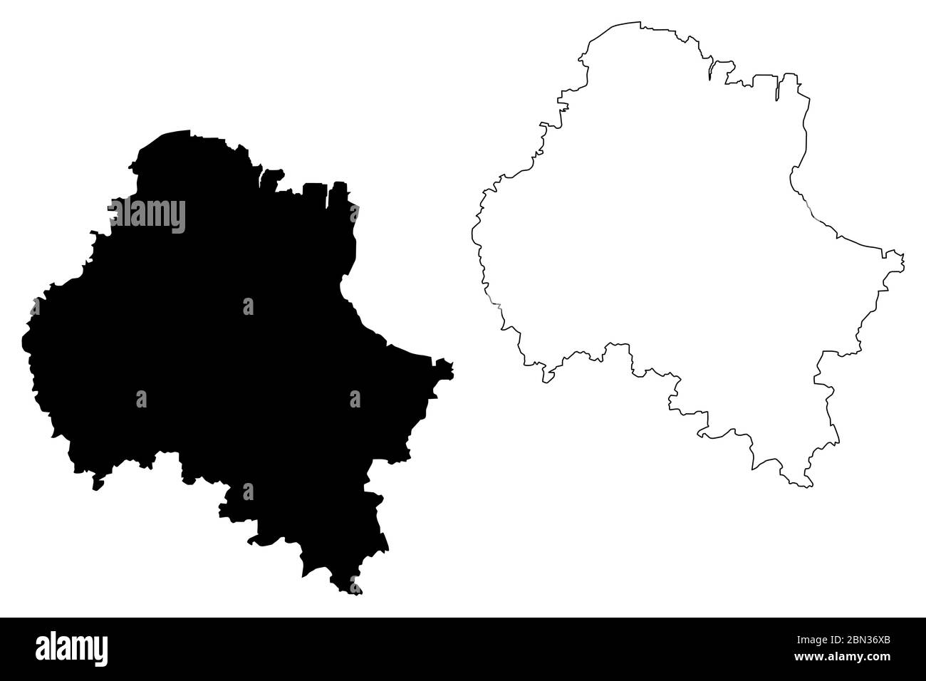 Weifang City (People's Republic of China, Shandong Province) map vector ...