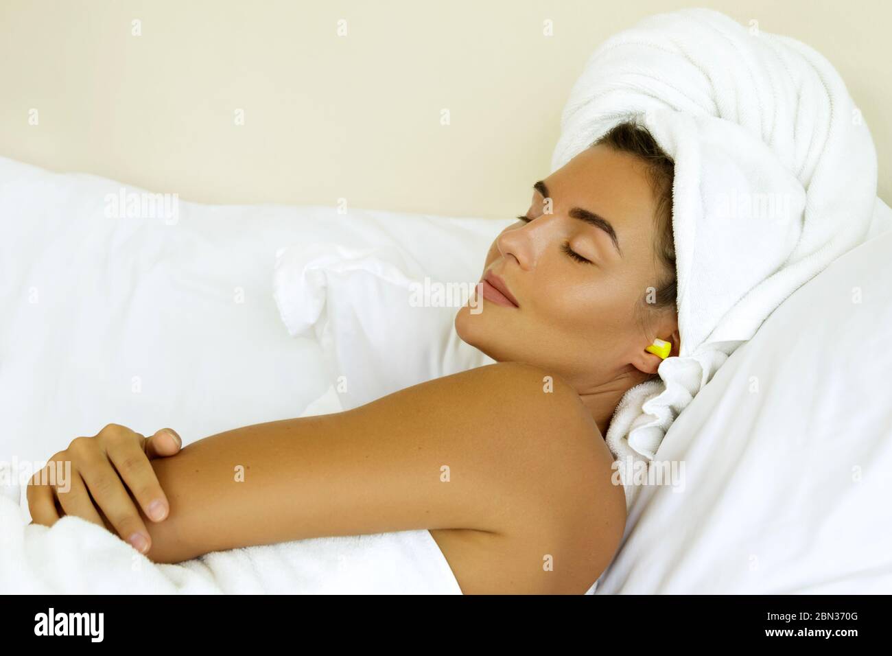 Woman after shower using hi-res stock photography and images - Alamy