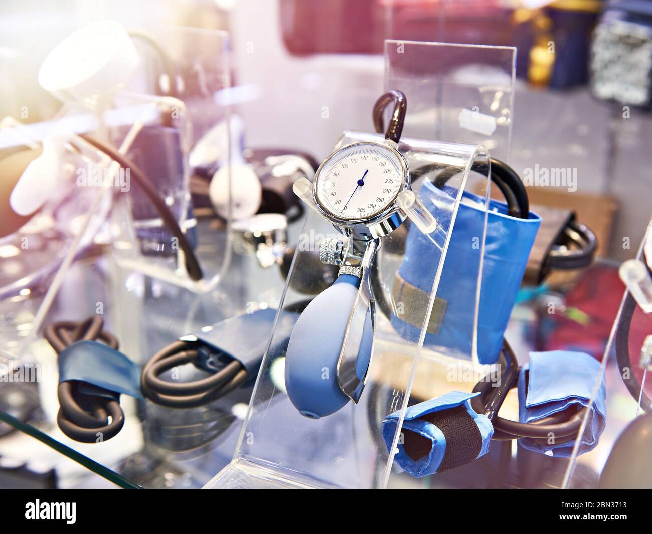 Blood pressure meter in store. Sphygmomanometer Stock Photo - Alamy