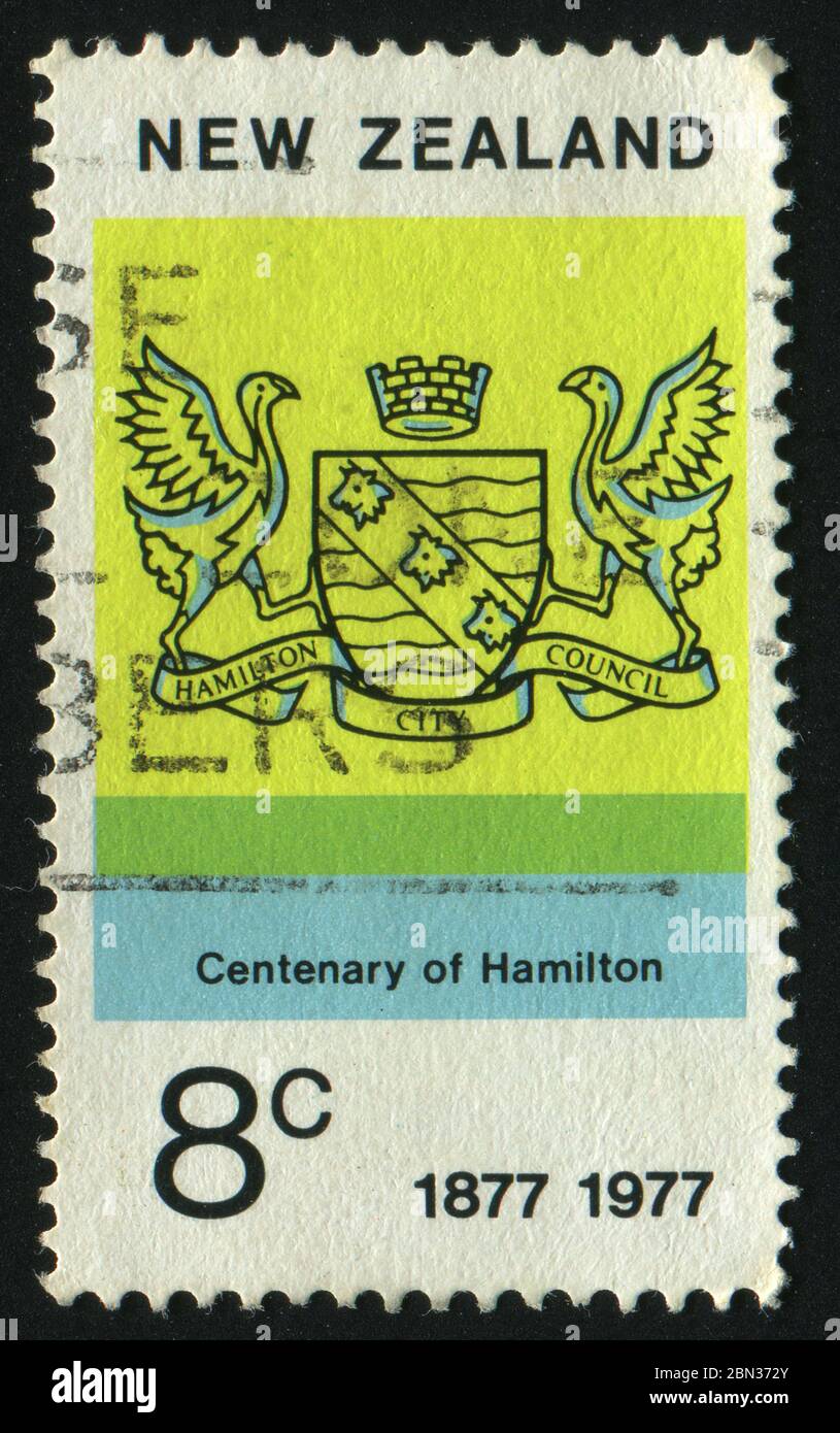 NEW ZEALAND - CIRCA 1977: Arms of Hamilton, circa 1977 Stock Photo - Alamy