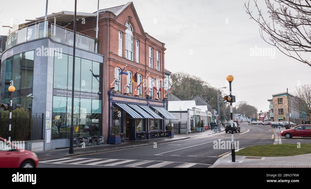 Howth, Ireland - February 15, 2019: Typical architecture of town center ...