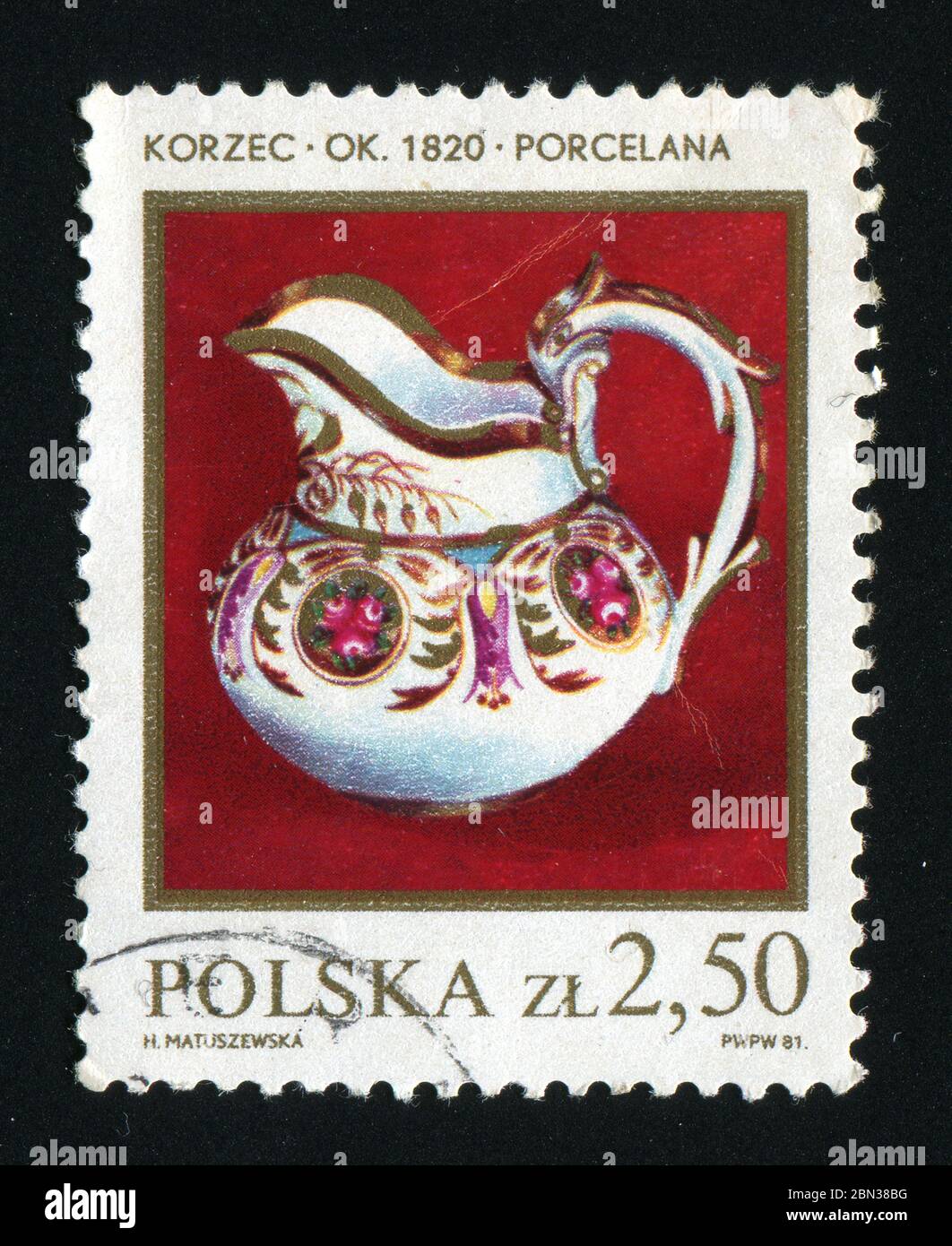 POLAND -CIRCA 1981: Ancient porcelain plate, circa 1981 Stock Photo - Alamy