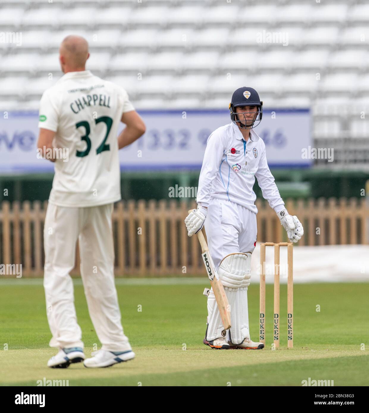 Tyler McGladdery playing for Derbyshire 2nd XI against Nottinghamshire ...
