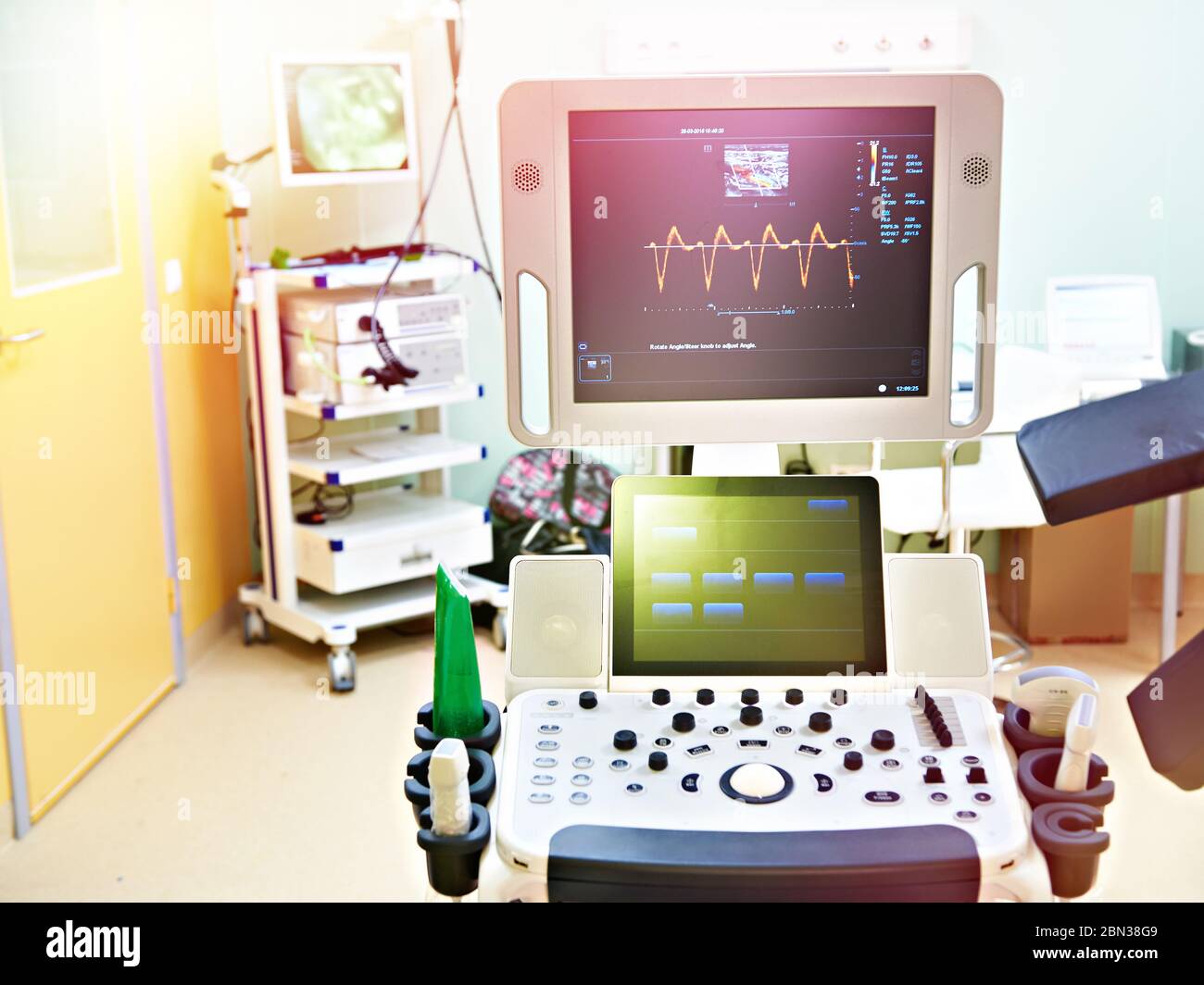 Medical devices for ultrasound examination on a background of the ...